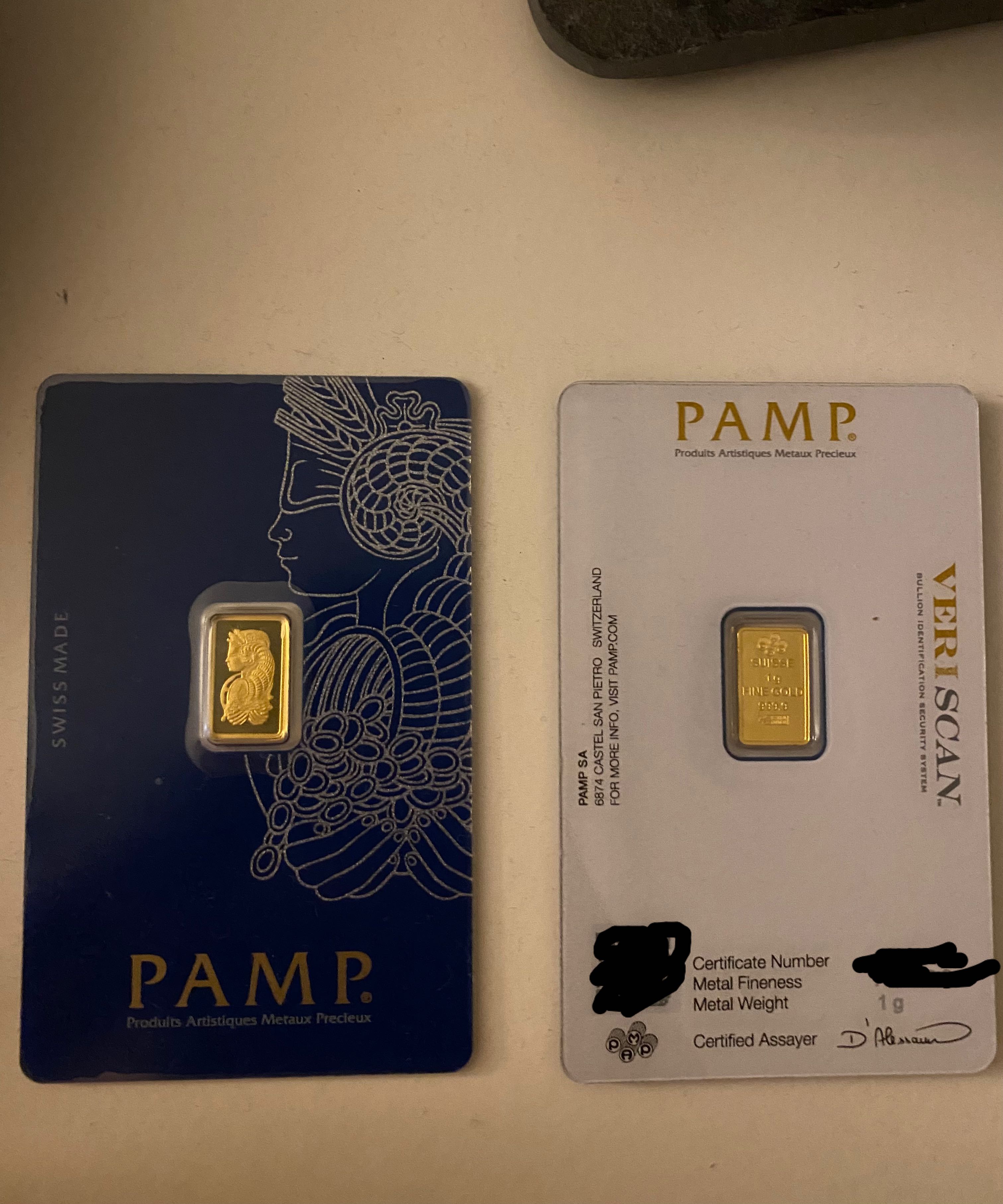 PAMP 1 gram gold bar, Men's Fashion, Watches & Accessories, Jewelry on ...