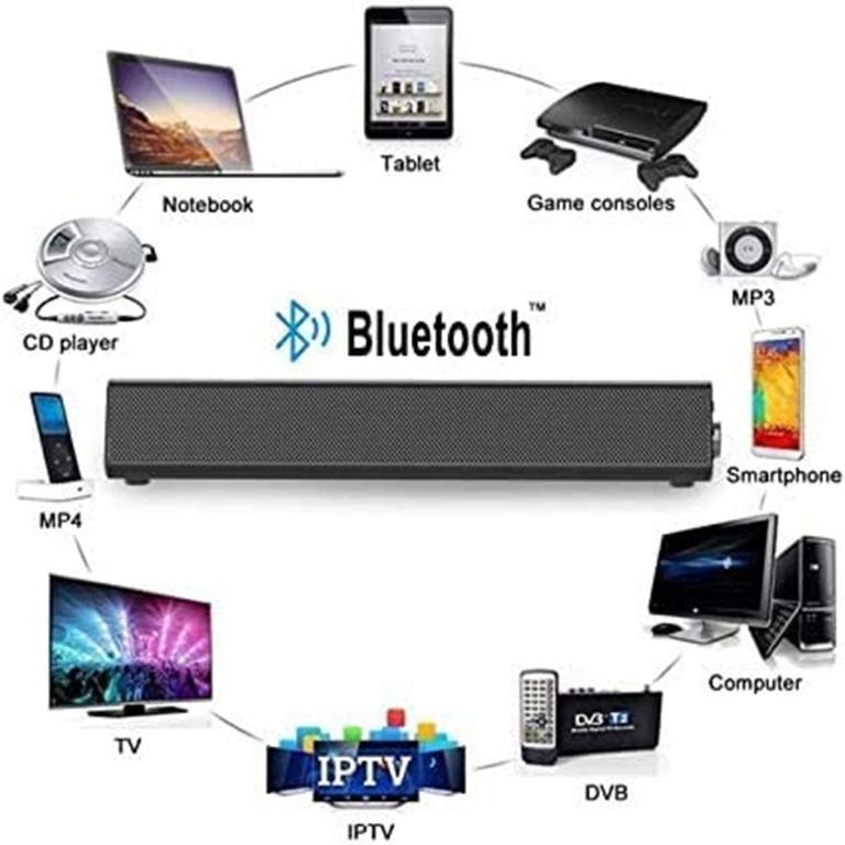 Portable Sound bar, Bestisan Soundbar Wired and Wireless Bluetooth 5.0 ...