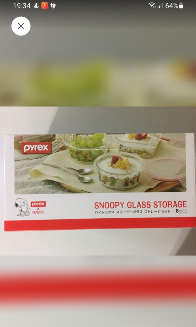 Pyrex snoopy glass storage, Furniture & Home Living, Kitchenware ...