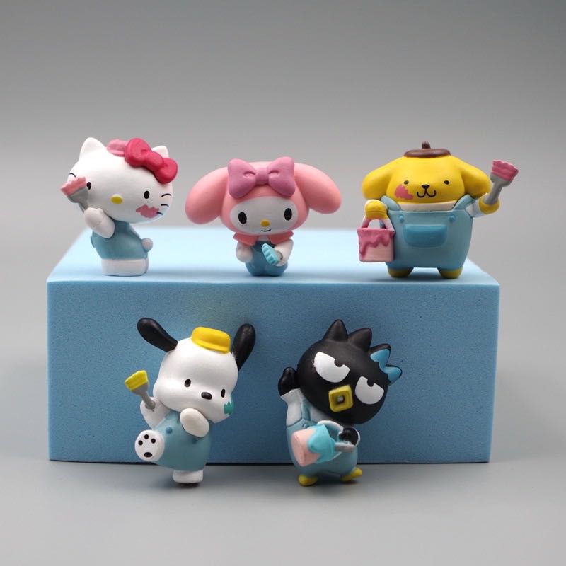 Sanrio paint figures set of 5, Hobbies & Toys, Toys & Games on Carousell