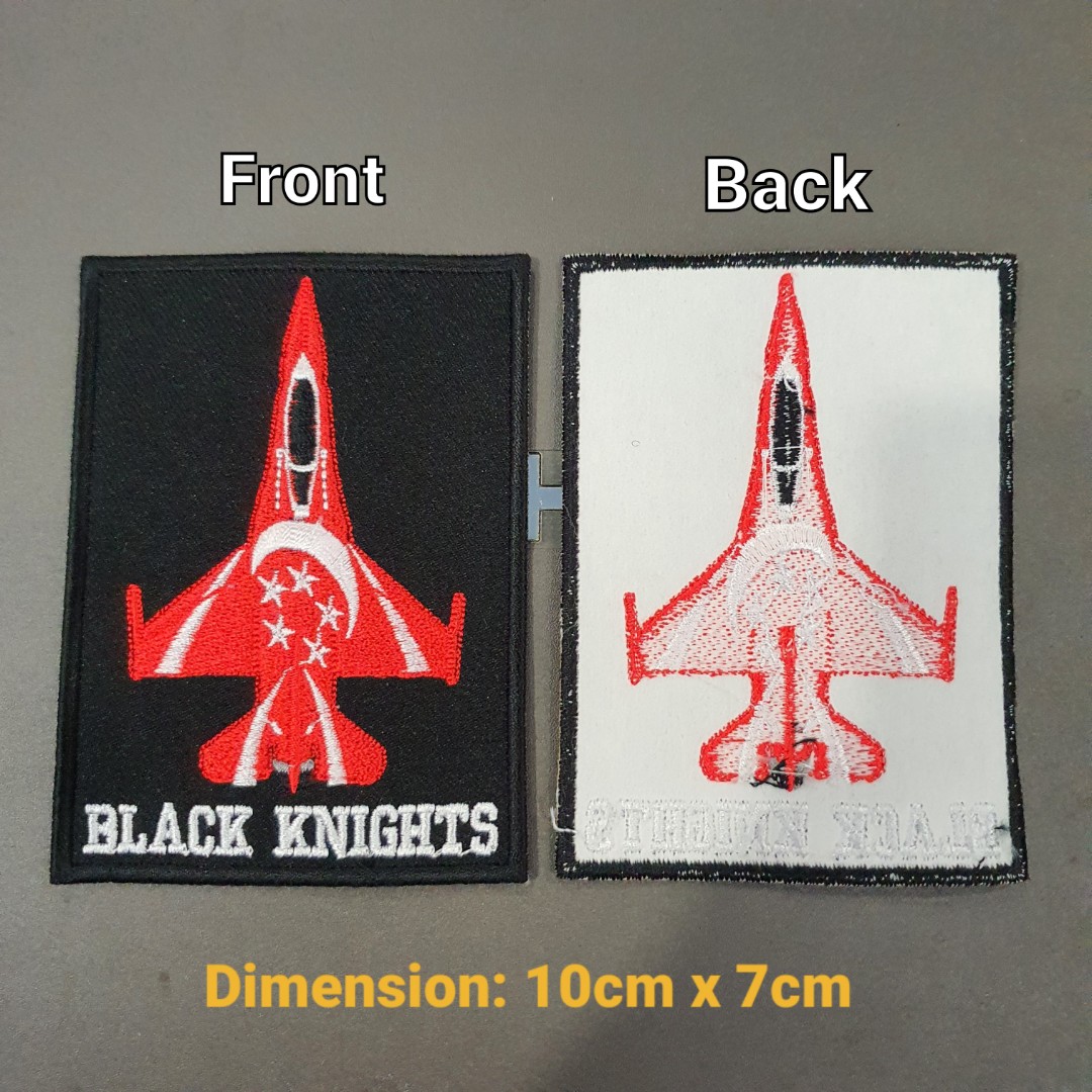 Singapore Air Force RSAF F16 Black Knight Embroidery Sew on Patch Badge ...