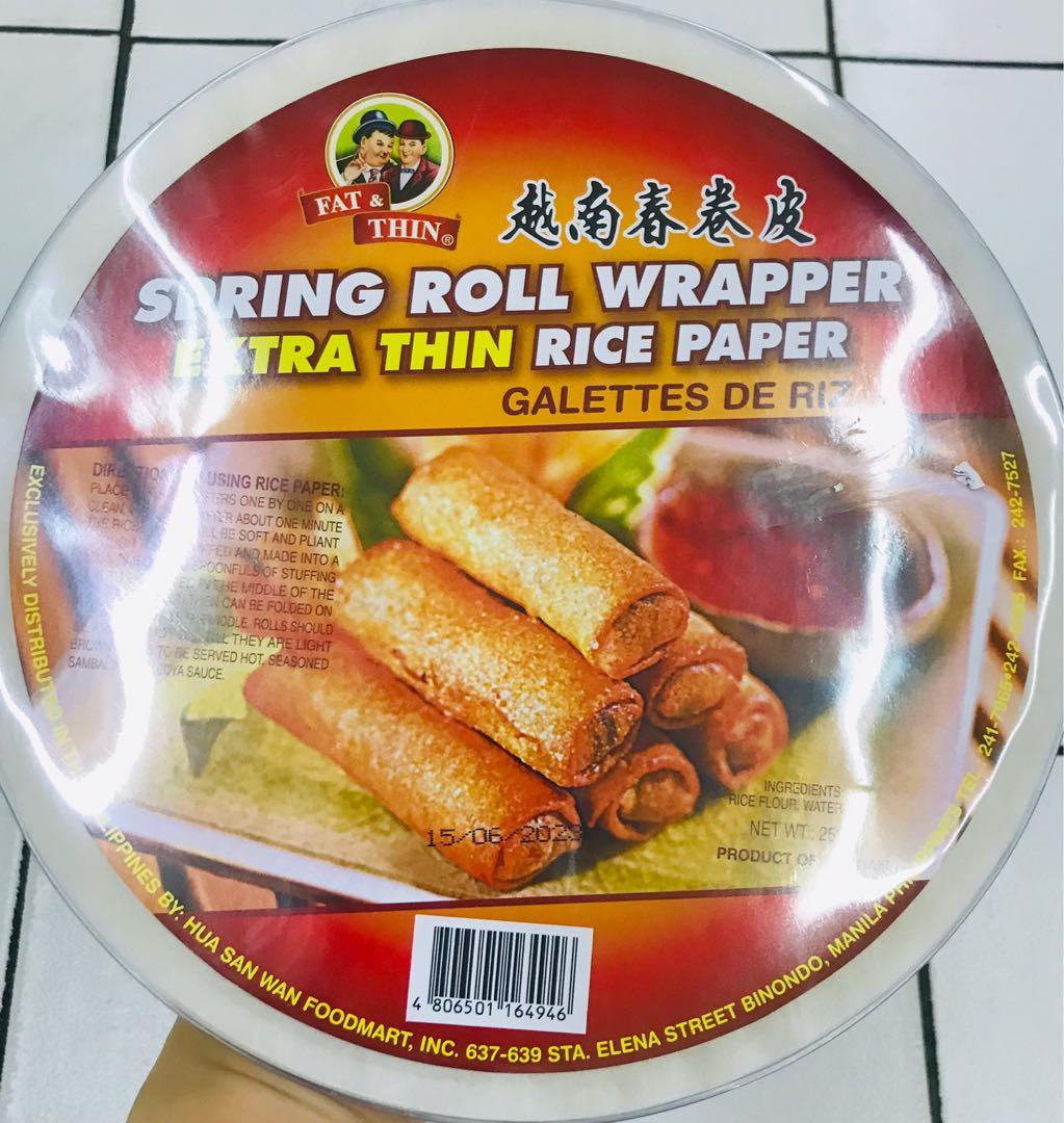 Spring Roll Wrapper Extra Thin Rice Paper Lumpia Wrapper 250g, Food ...