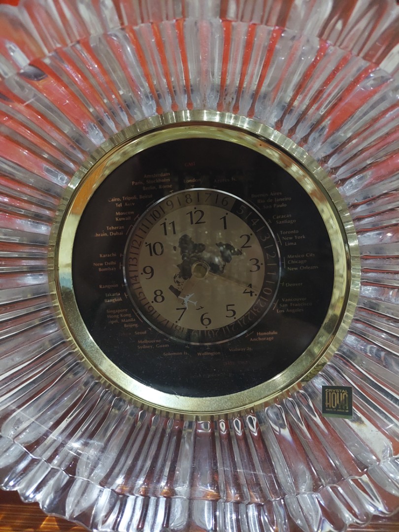 SUPER ELEGANT HOYA CRYSTAL MANTEL CLOCK, Furniture & Home Living, Home ...