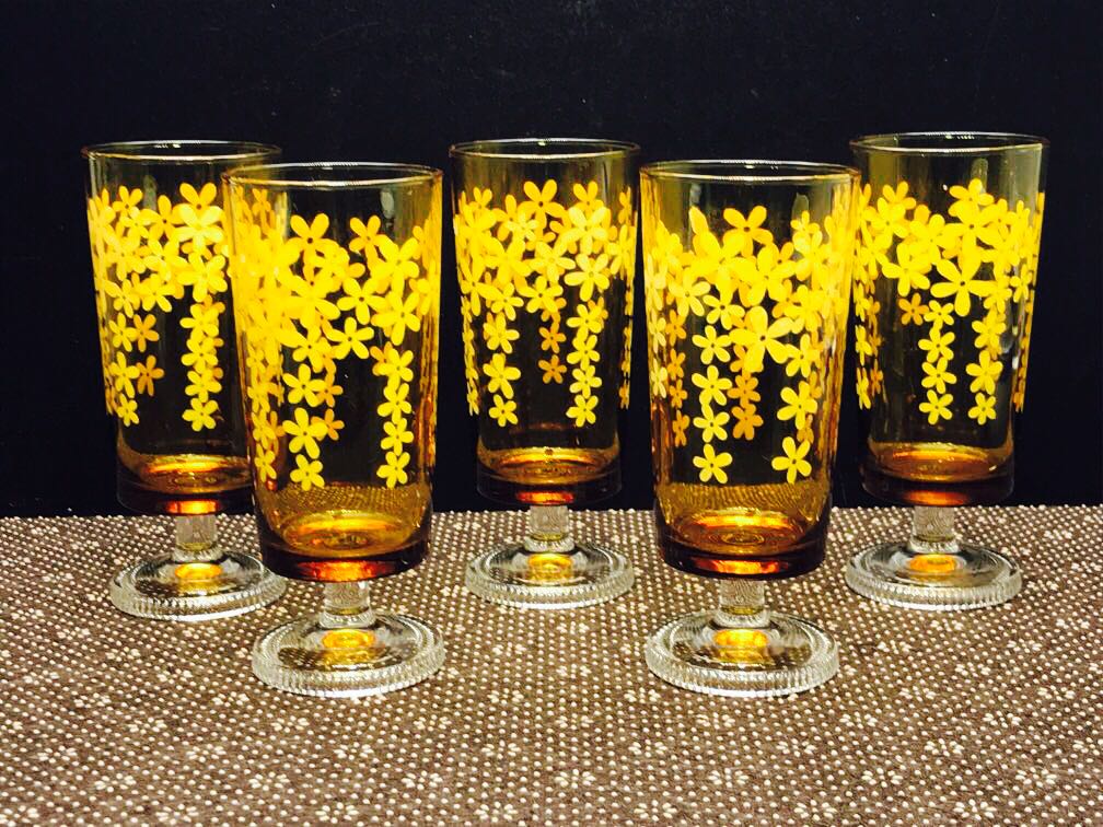 [SOLD 29/11] Vintage! Aderia Footed Glass (Set of 5), TV & Home ...