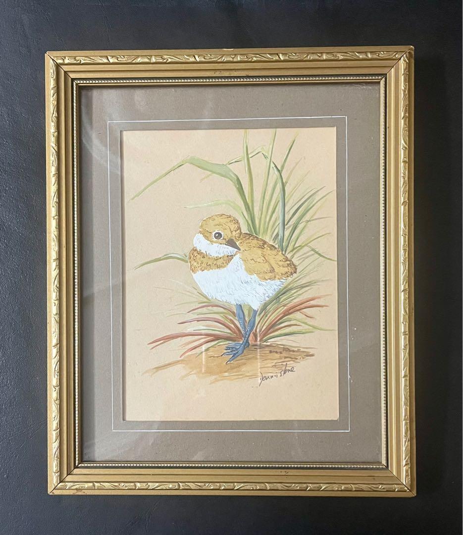 Vintage English Original Acrylic Painting " Lapwing Chick " by Animal ...