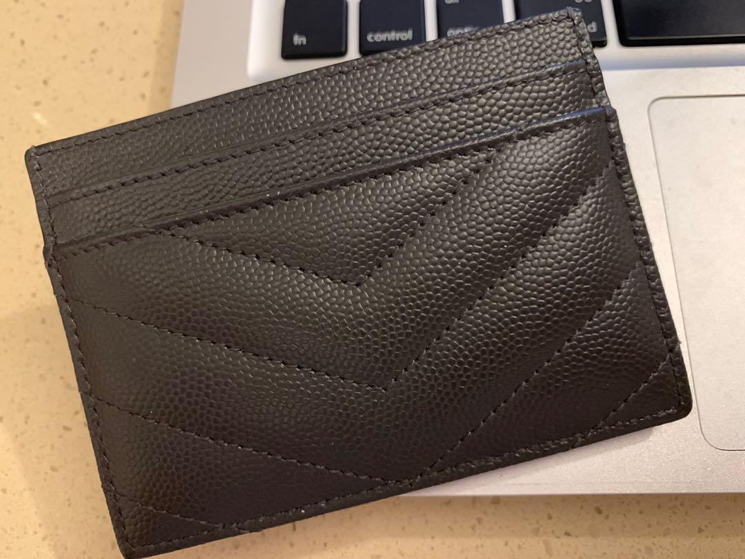 YSL Monogram Card Case (Grey), Women's Fashion, Bags & Wallets, Wallets ...