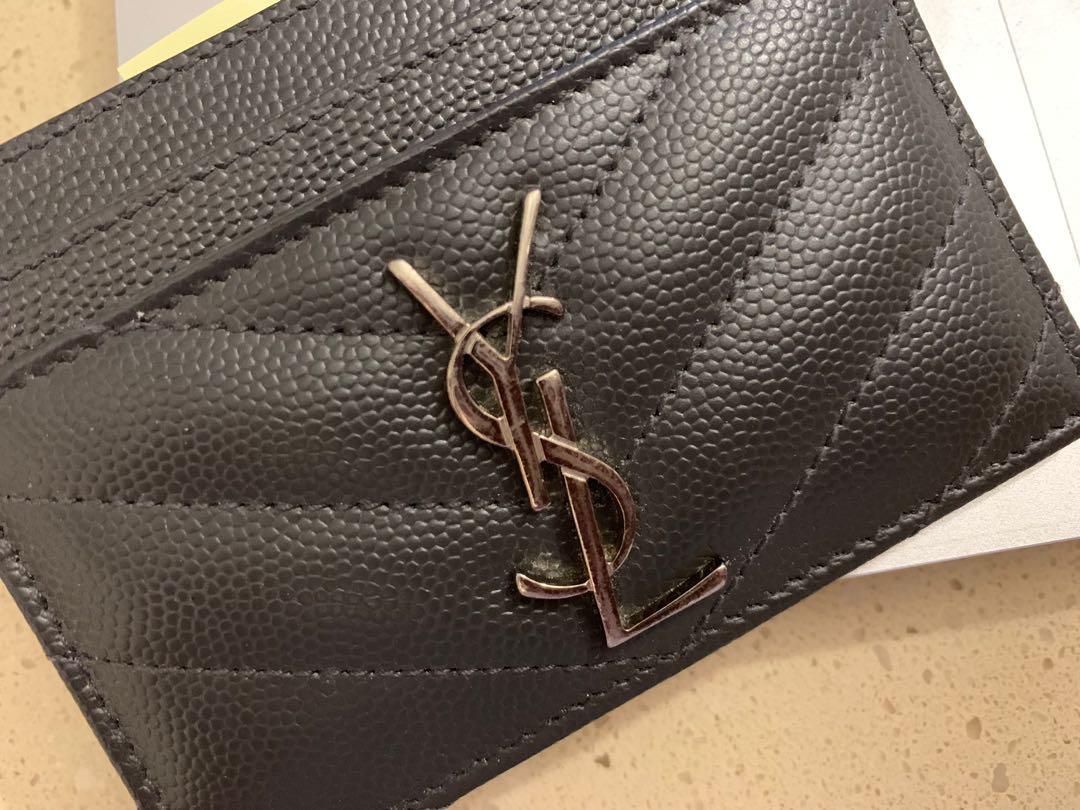 YSL Monogram Card Case (Grey), Women's Fashion, Bags & Wallets, Wallets ...