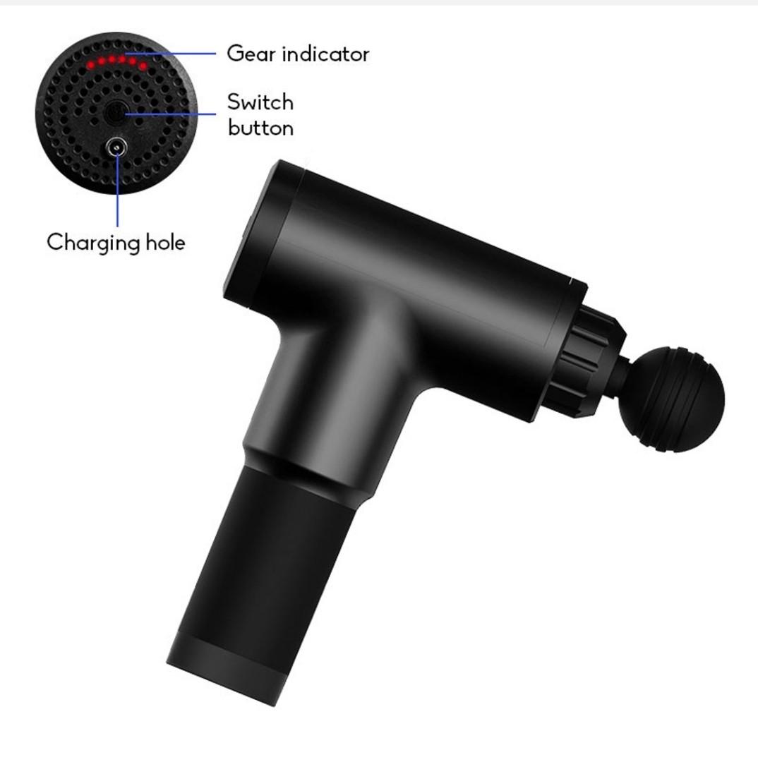 6 SPEED Massage Gun with 4 head powerful fascial gun, Health ...