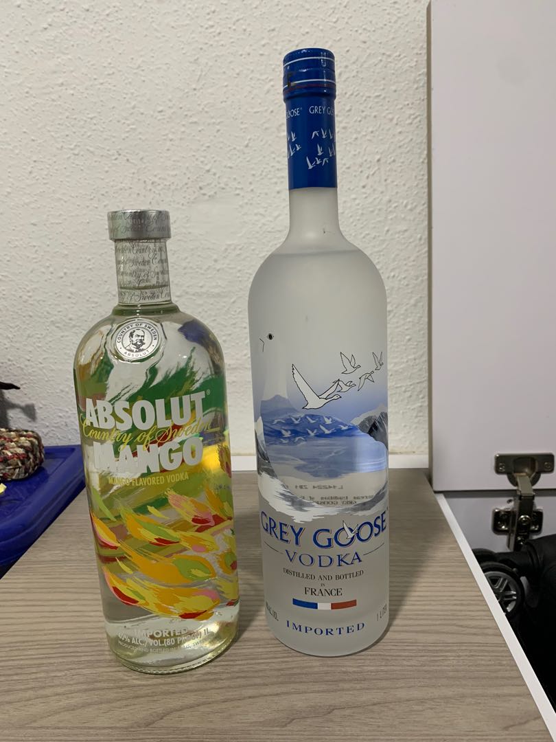 Absolut Mango & Grey Goose Vodka, Food & Drinks, Beverages on Carousell