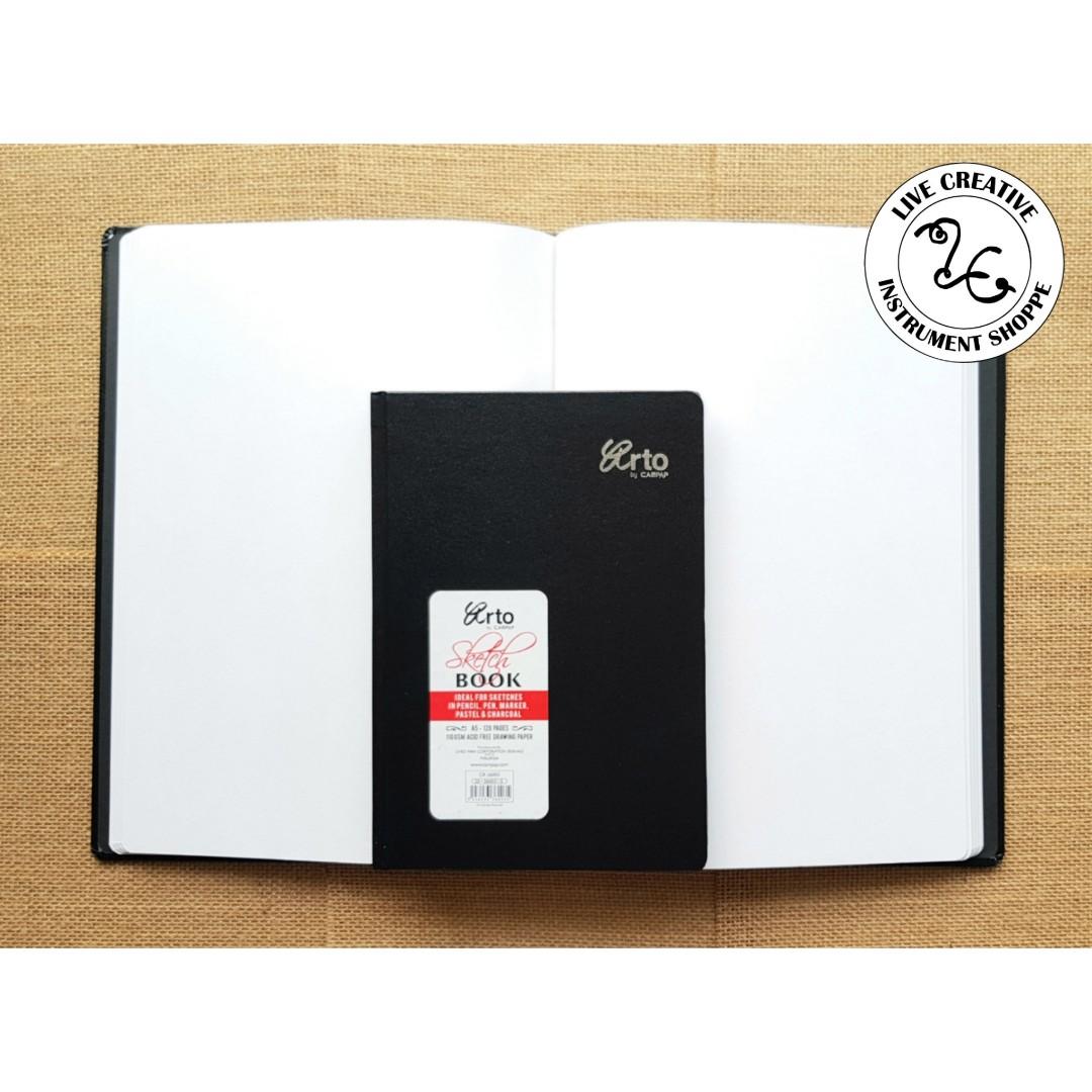 ARTO Hard Cover SKETCH BOOK A5/A4 (110gsm White Paper) - 120 pages ...