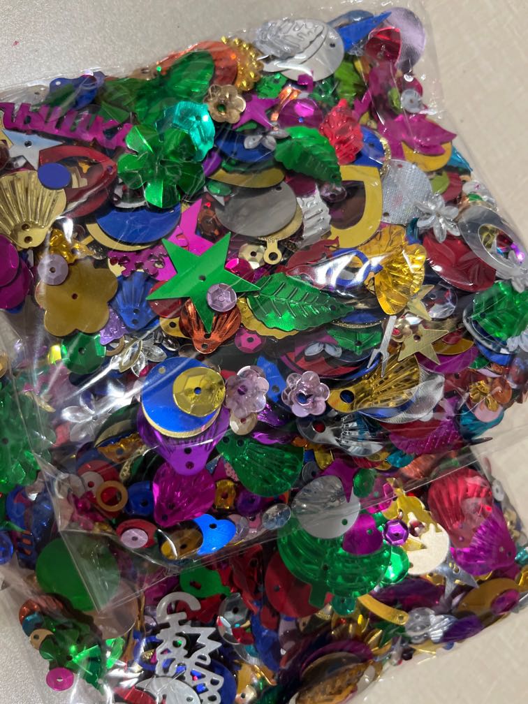 Assorted sequins in packs for crafts deco art, Hobbies & Toys ...