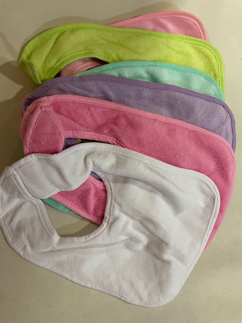Bibs 6pc assorted colors, Babies & Kids, Babies & Kids Fashion on Carousell