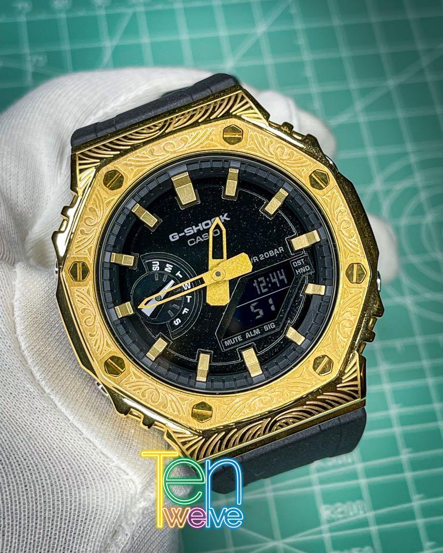 Casio G-Shock GA2100 GA2110 GA-2100 GA-2110 CasiOak Gold Engraved Case ...