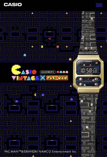 Casio Illuminator A100WEPC-1B PAC-MAN Digital Vintage Watch Casio ...