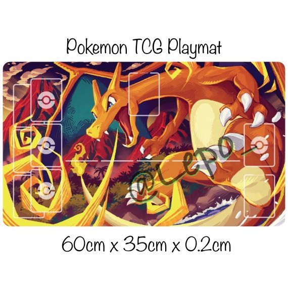 Charizard TCG Playmat Pokemon PTCG Card Game Desk Mat Pad, Hobbies ...