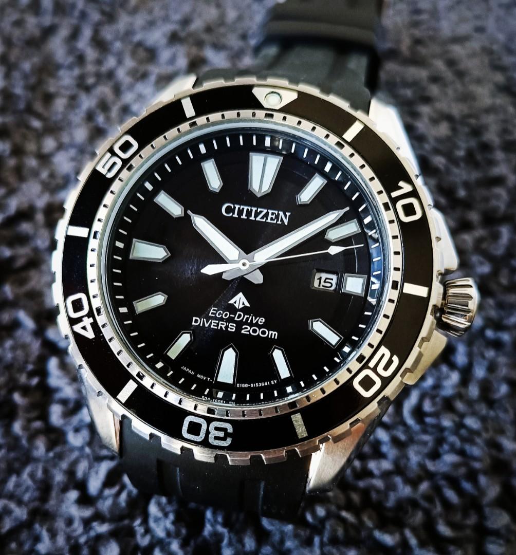Citizen Promaster Black Sunburst Solar Quartz Divers Watch, Men's ...