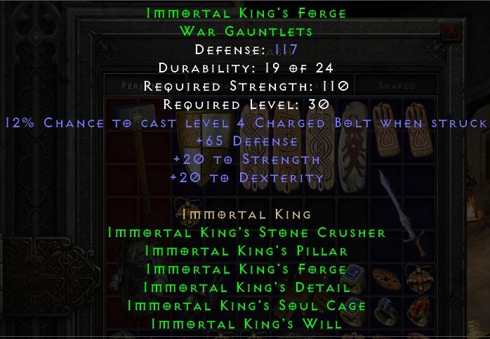 D2R | Diablo 2 Resurrected Immortal King Full Set, IK Full set Armor ...