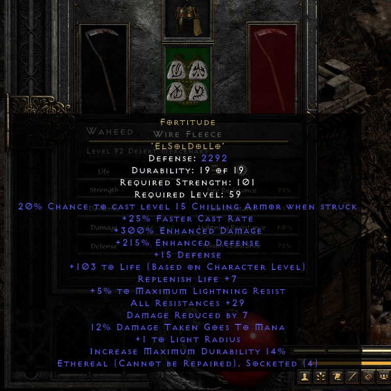 D2R Fortitude Superior Ethereal Base, Video Gaming, Gaming Accessories ...