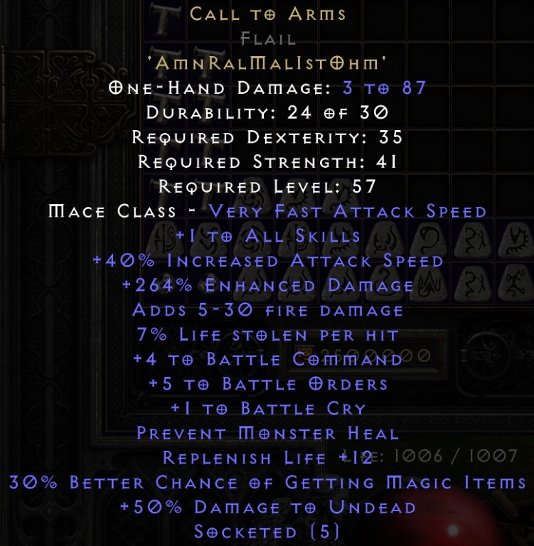 Diablo 2 Resurrected : Call To Arms (CTA Runeword) +4/+5/+1, Video ...