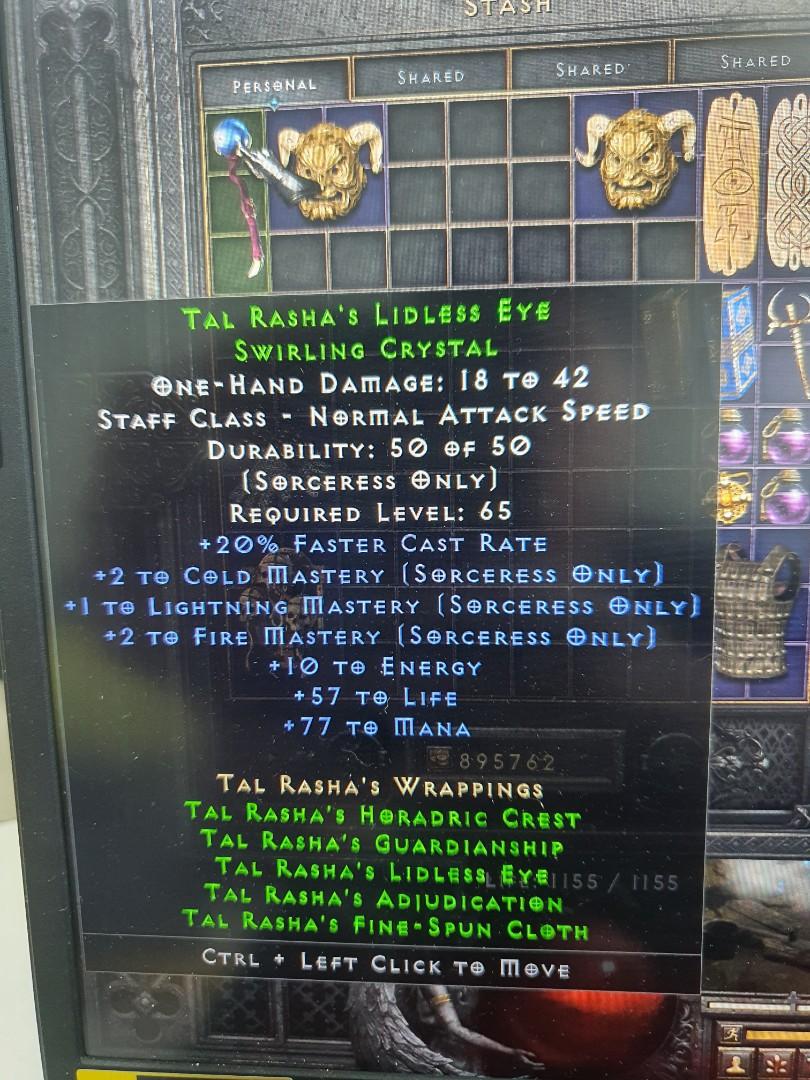 Diablo 2 Resurrected- Full Tal Rasha set (PC softcore), Video Gaming ...