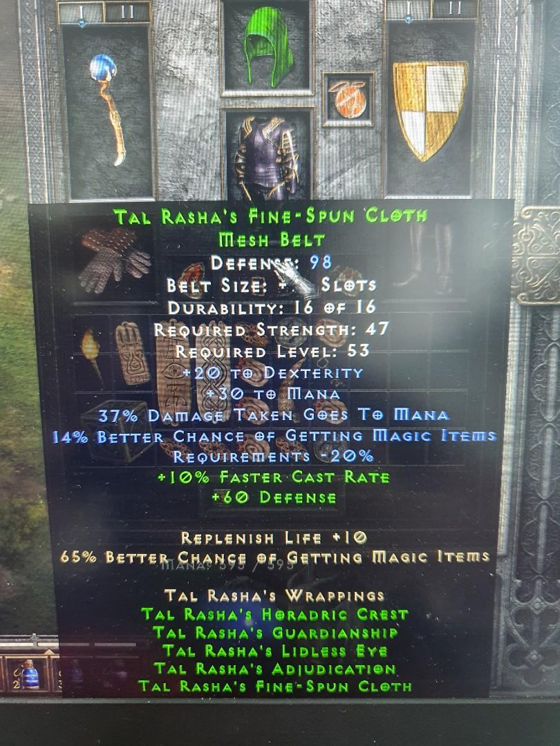 Diablo 2 Resurrected- Full Tal Rasha set (PC softcore), Video Gaming ...