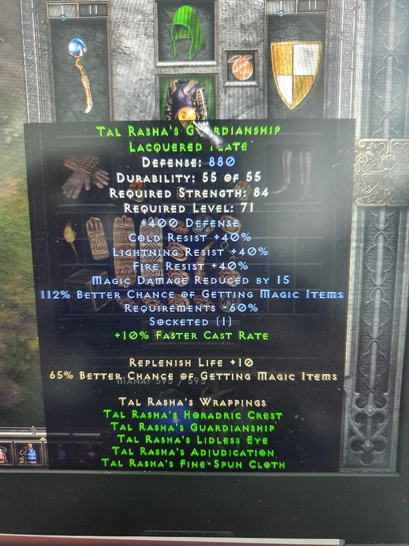 Diablo 2 Resurrected- Full Tal Rasha set (PC softcore), Video Gaming ...