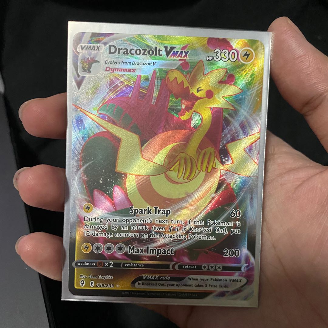 DRACOZOLT VMAX 059/203 POKEMON CARD, Hobbies & Toys, Toys & Games on Carousell
