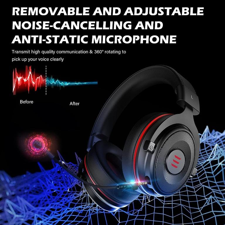 EKSA E900 Pro Gaming Headset 7.1 3D Surround Sound USB Gaming Headphone ...