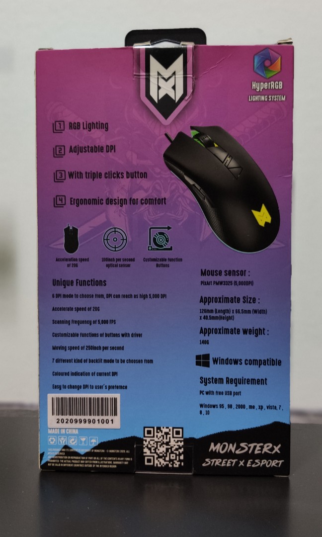 Fenrir Monsterx Wired Gaming Mouse, Computers & Tech, Parts ...