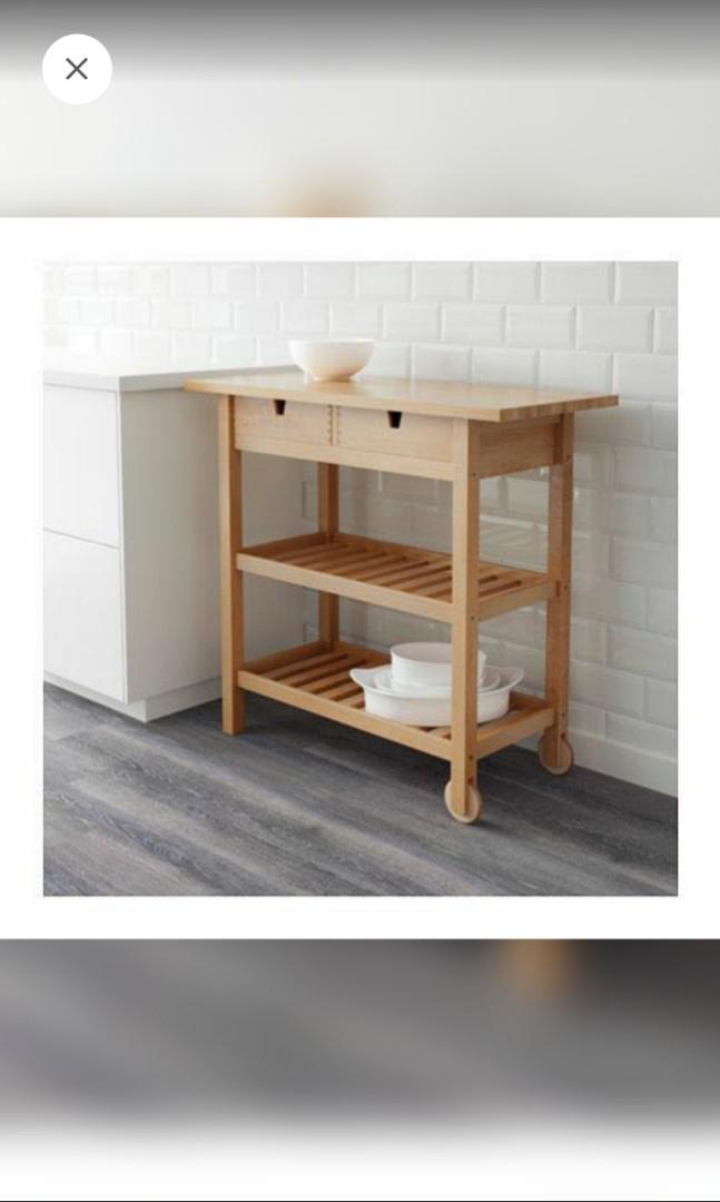 Ikea forhoja kitchen trolley island cart, Furniture & Home Living ...