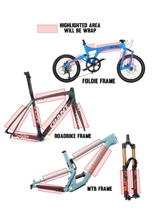Invisiframe protection wrap bicycle frame ppf, Sports Equipment ...