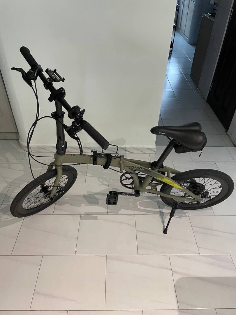 JAVA Zelo v2 Army Green Folding Bike (Bi-Fold), Sports Equipment ...