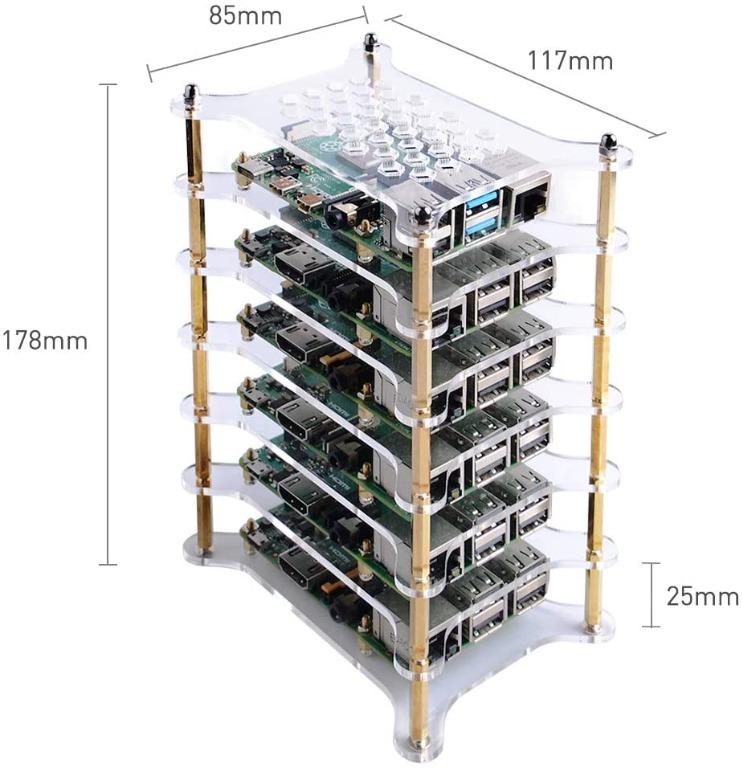 (JJ412) GeeekPi 6-Layers Raspberry Pi Cluster Case,Raspberry Pi Rack ... (JJ412) GeeekPi 6-Layers Raspberry Pi Cluster Case,Raspberry Pi Rack ...