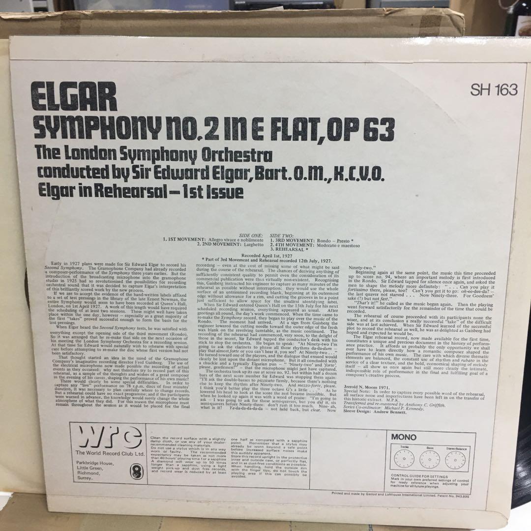 LP classical : Elgar conducts Elgar, Elgar Symphony No. 2, EMI UK pressing 黑膠唱片, 興趣及遊戲, 音樂樂器 ...