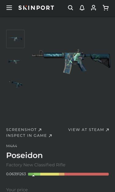 M4A4 Poseidon FN, Video Gaming, Video Games, Others on Carousell