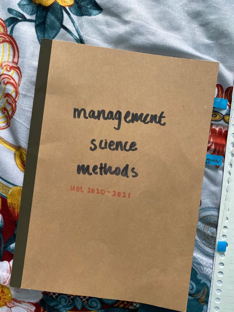 Management science methods MN2032 First Class notes!!, Hobbies & Toys ...