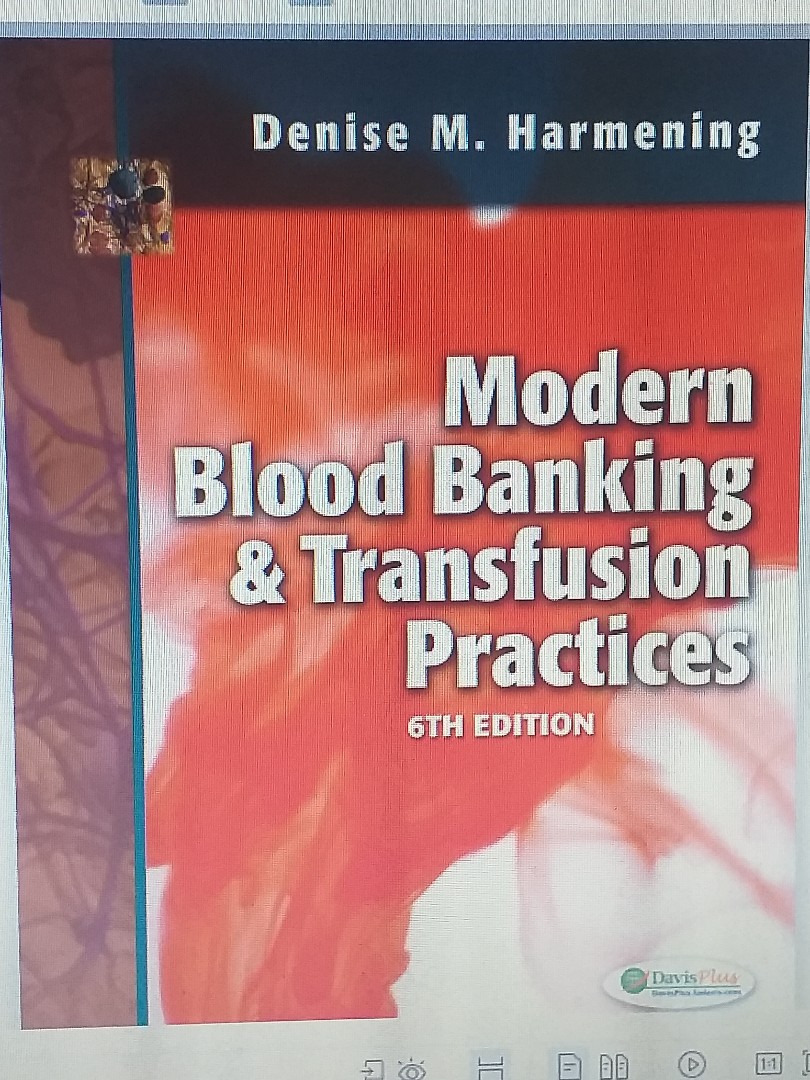 5th Edition Modern Blood Banking Transfusion Practices by Harmening ...
