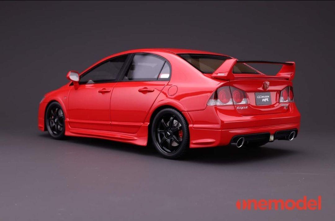 One Model 1:18 HONDA CIVIC TYPE-R FD2 Mugen White & Red. Autoart Ignition Model GT Spirit Norev ...