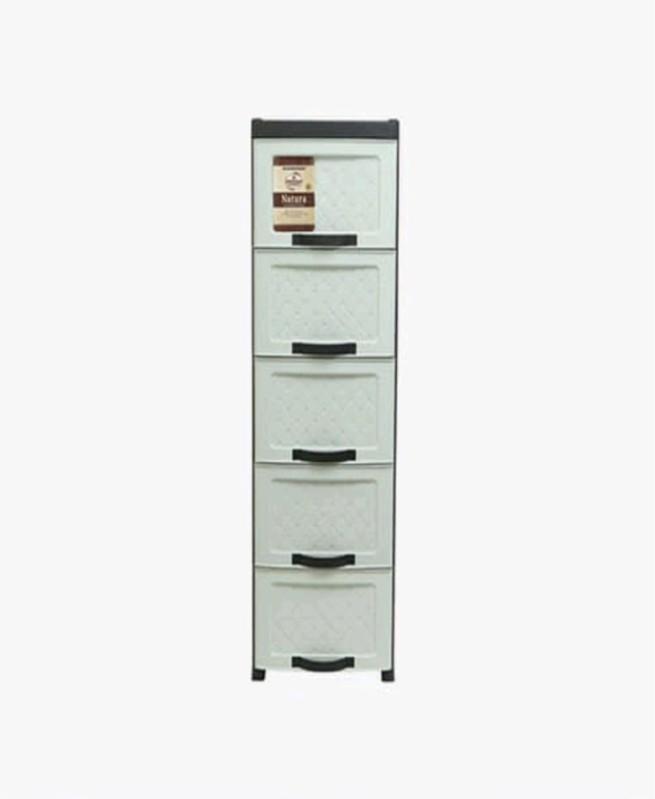 Orocan Natura Rattan 5layers Slim drawer (white and brown), Furniture ...