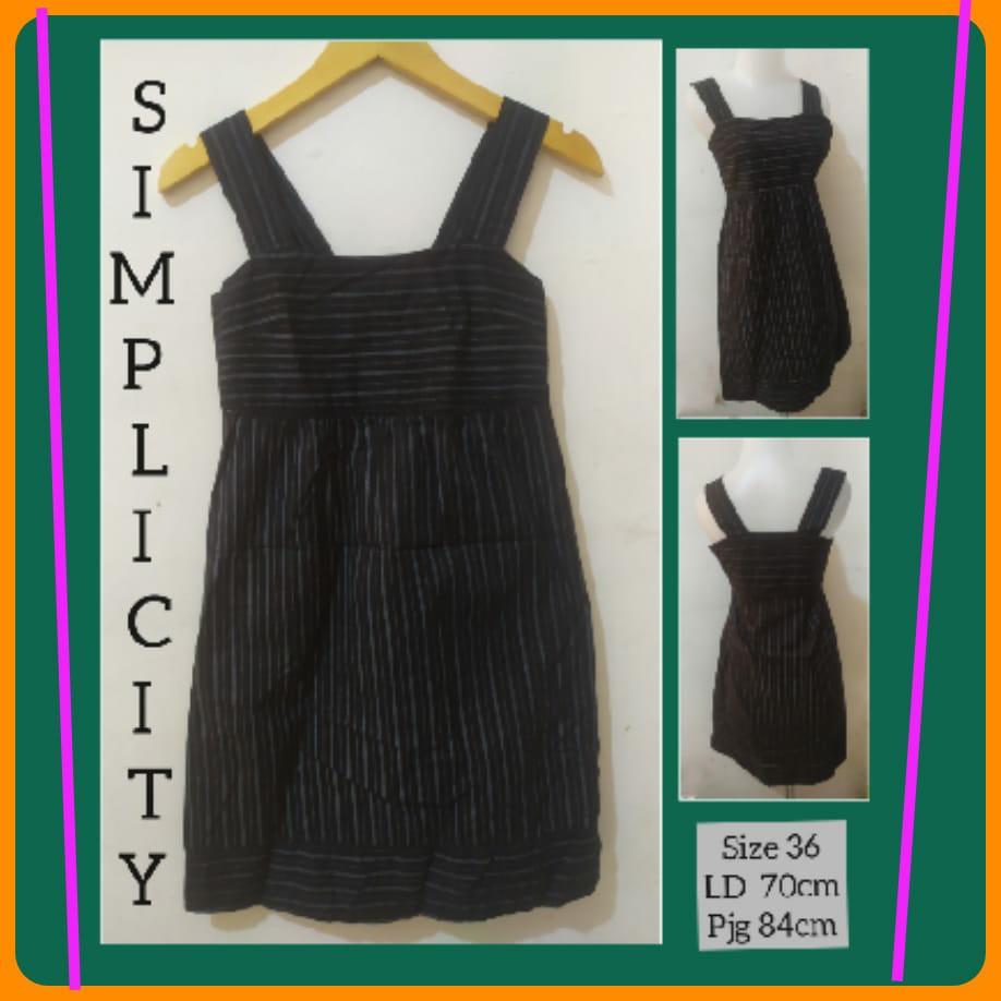 Overal Dress Pendek Salur SIMPLICITY, Fesyen Wanita, Pakaian Wanita ...