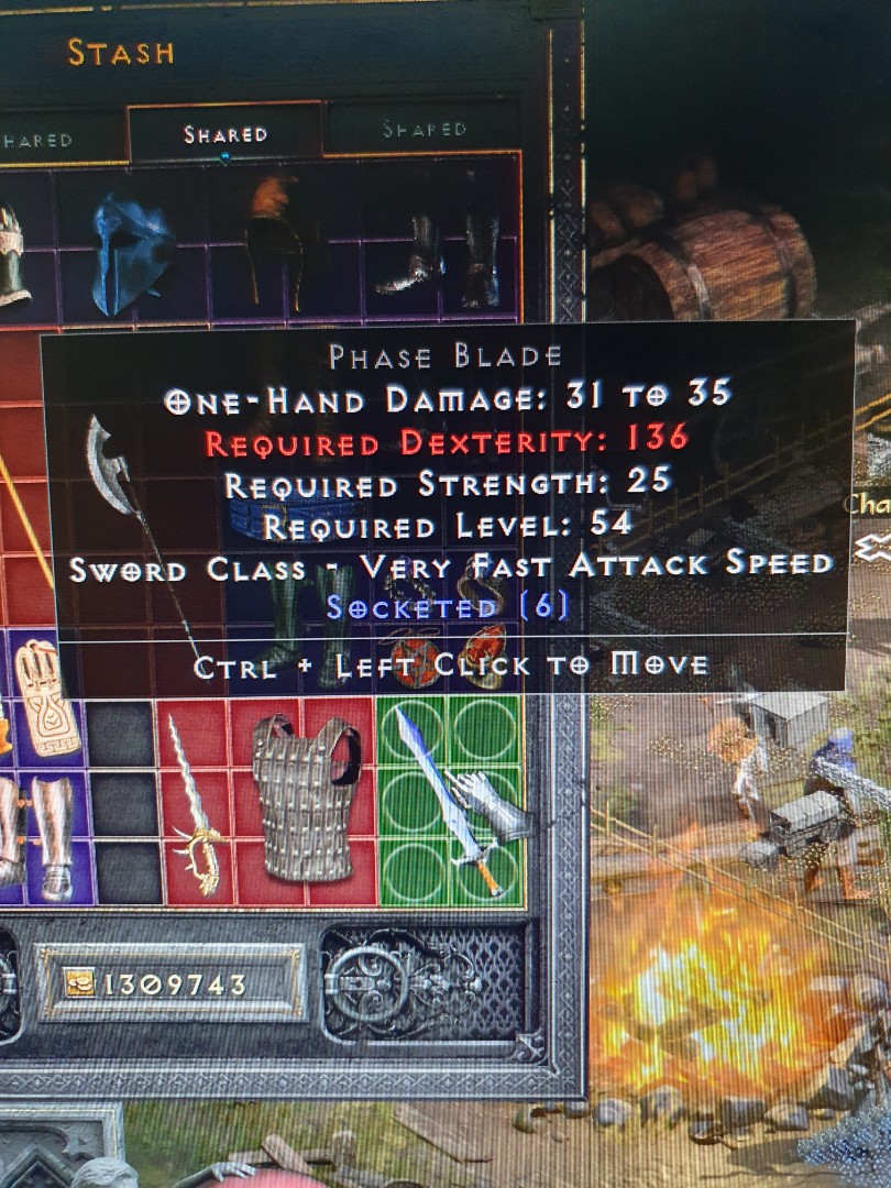 PC Diablo 2 resurrected D2R 6 sockets phase blade, Video Gaming, Gaming ...