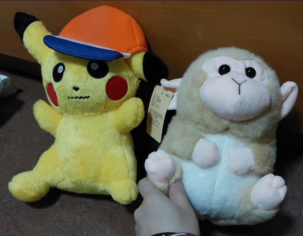 pikachu pokemon with hat brown monkey stuffed toys plsuh soft toys ...