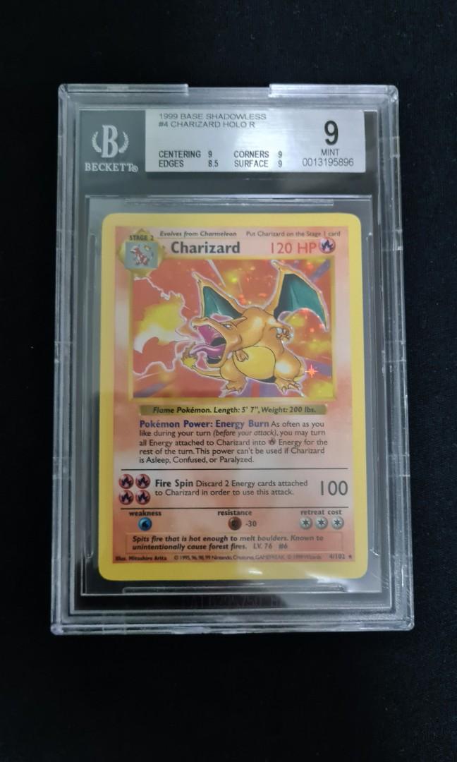 Pokemon card TCG Base Set Shadowless Charizard BGS 9, Hobbies & Toys ...