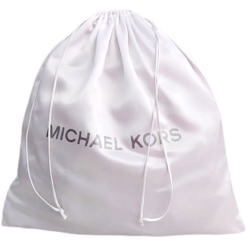 Ready stock: (33x33cm) MK Michael Kors satin silver print word ...
