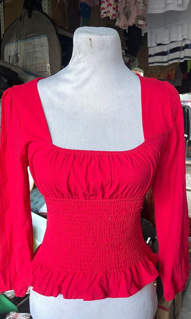Red Cute Top, Women's Fashion, Tops, Blouses on Carousell