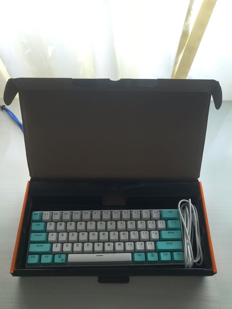 RK61 Royal Kludge Mechanical Keyboard (with turquoise keycaps ...