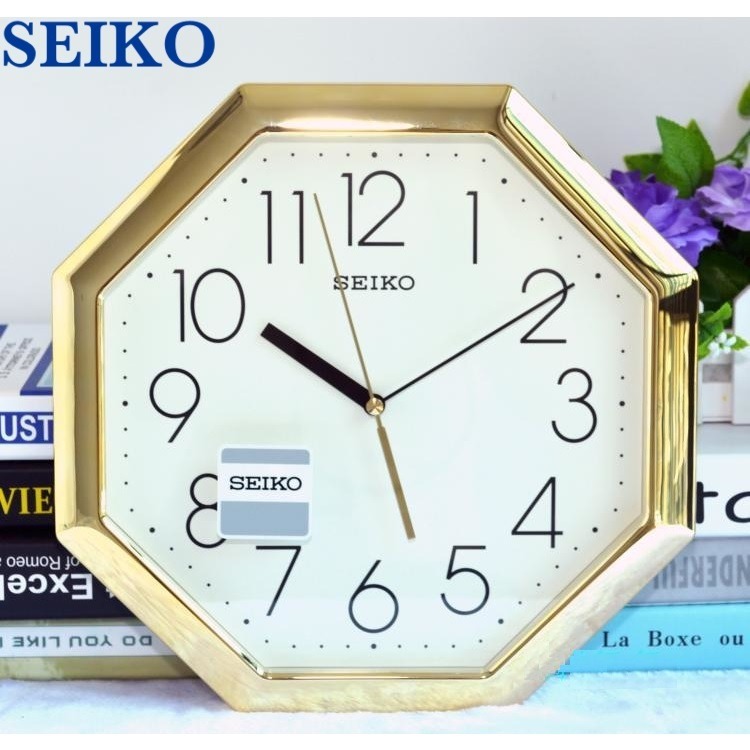 Seiko QXA668G Gold Octagon Wall Clock Analog Quartz BaGua Wall Clock ...