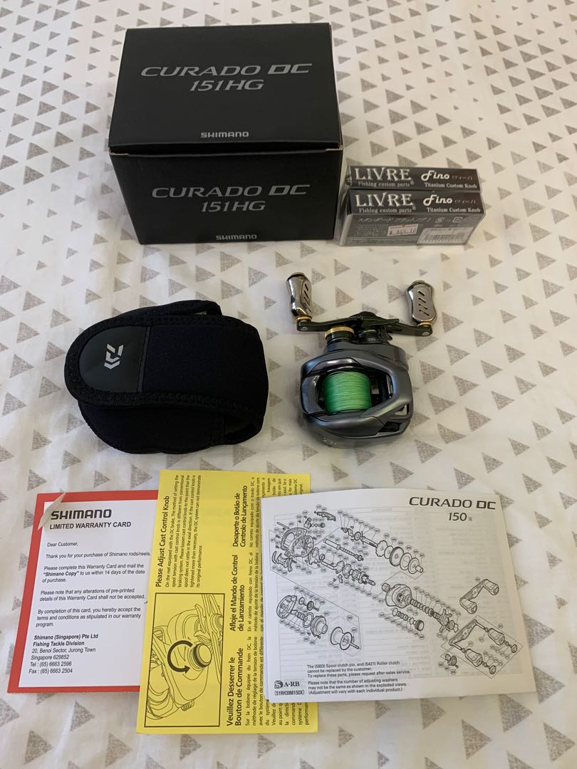 Shimano Curado DC 151 HG with LIVRE Fino Titanium Custom Knob., Sports ...