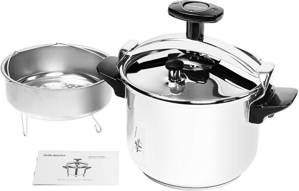 Steampunk Classic Stainless Steel Pressure Cooker, with Steamer (All ...