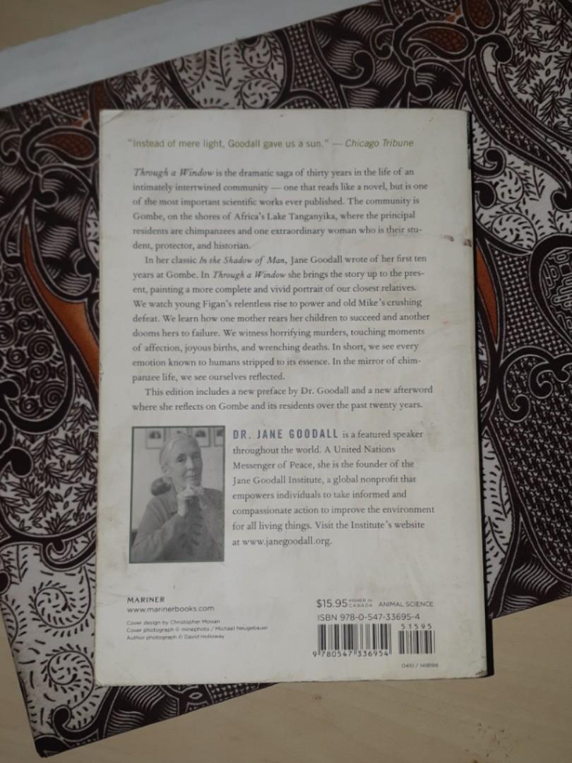 Through a Window by Jane Goodall, Buku & Alat Tulis, Buku di Carousell
